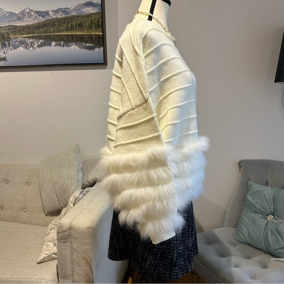 Sweaters | Size Sm Real Fur Light Creamy Color Sweater | Poshmark